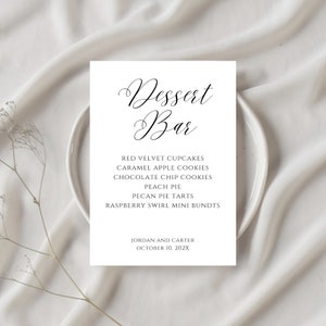 Dessert Menu Sign, Wedding Dessert Menu, Desserts Sign, Wedding Signs ...