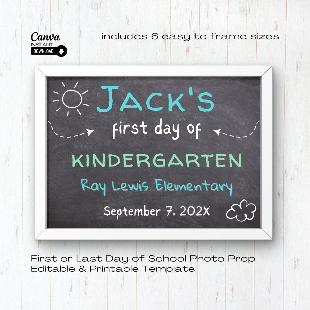 Back to School Printable Sign, First Day of School Sign Editable ...