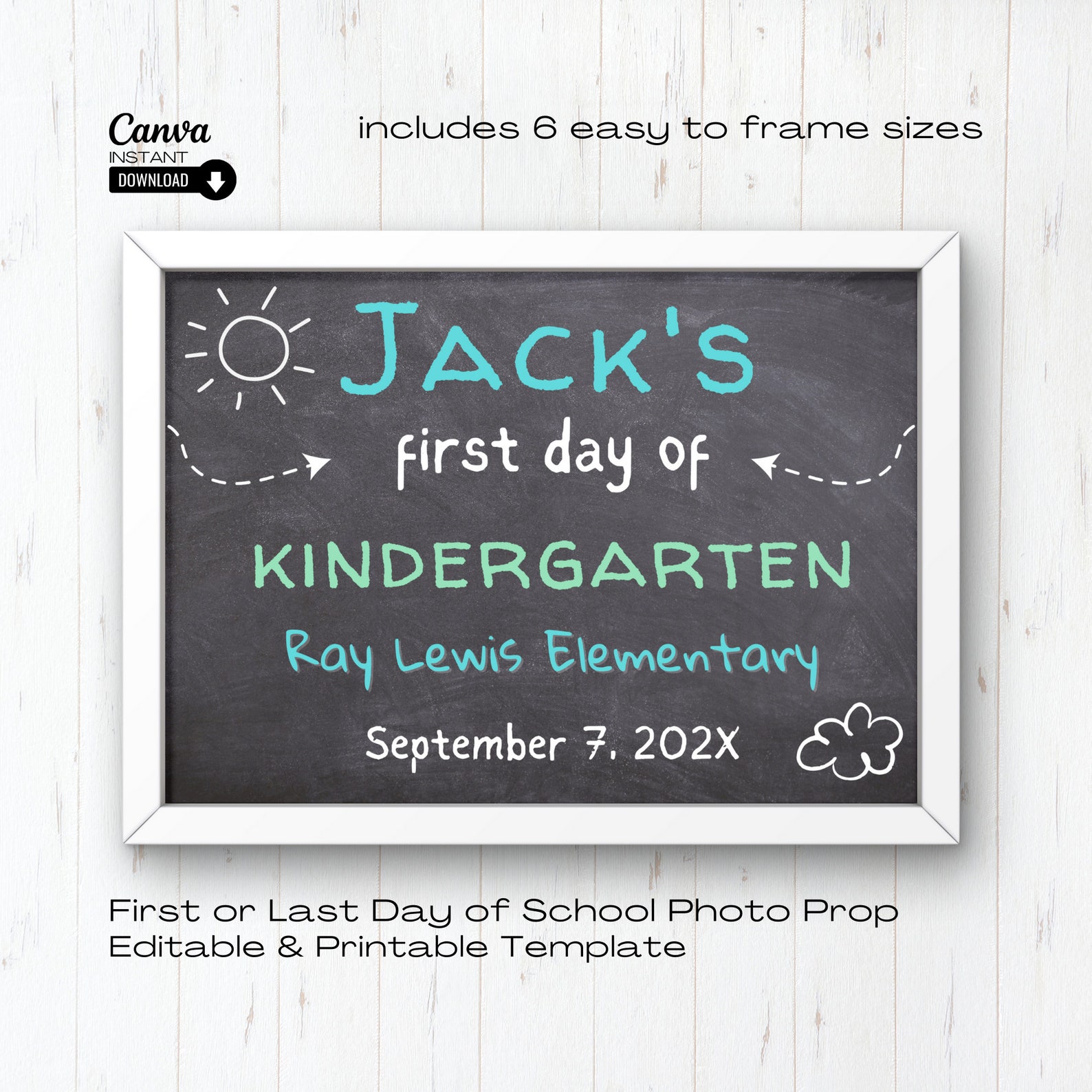 Back to School Printable Sign, First Day of School Sign Editable ...