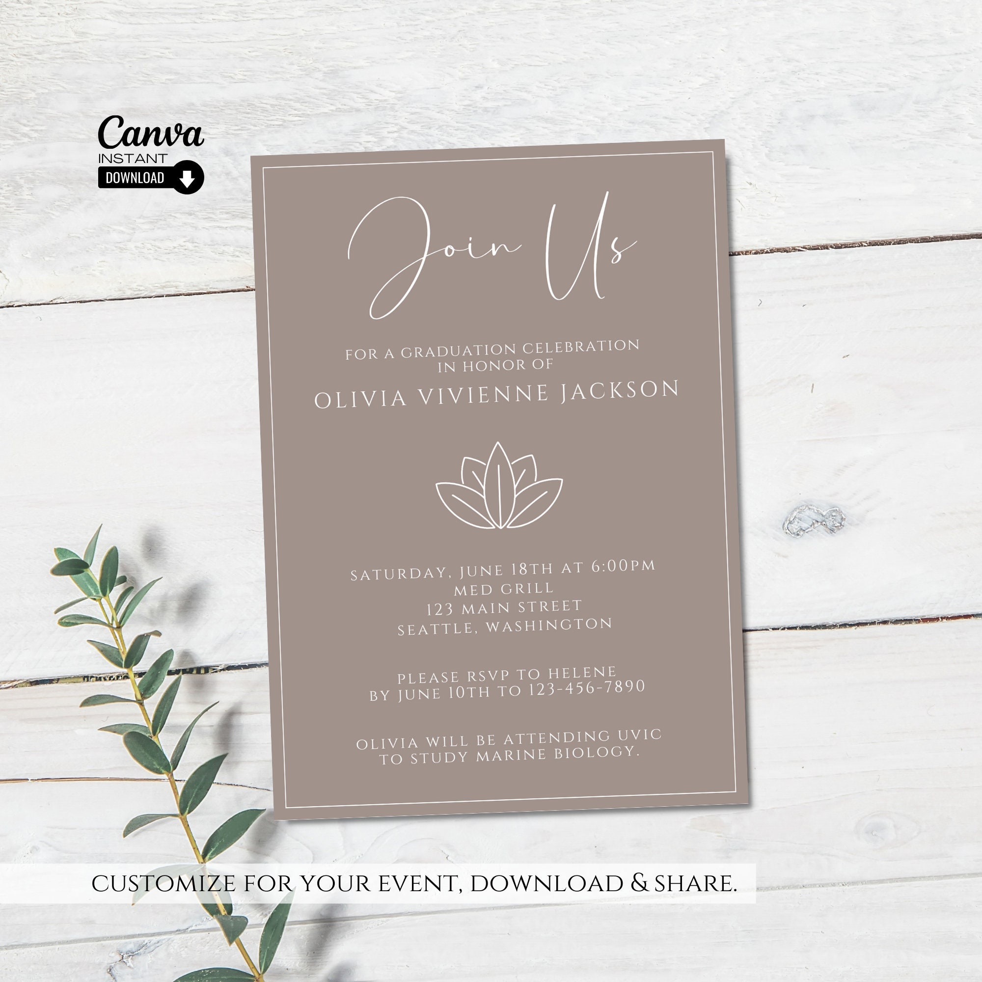 Printable Graduation Party Invitation, Printable Graduation ...