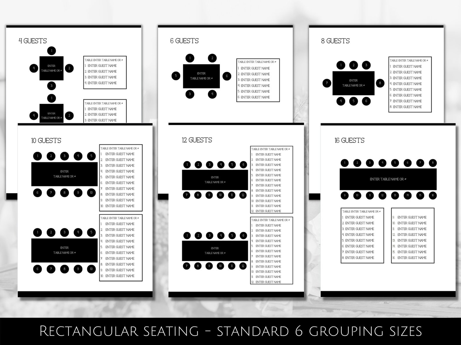 Editable Wedding Seating Chart Planner Printable Seating - Etsy
