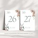 Editable Table Numbers, Wedding Table Numbers, Table Numbers, Wedding ...