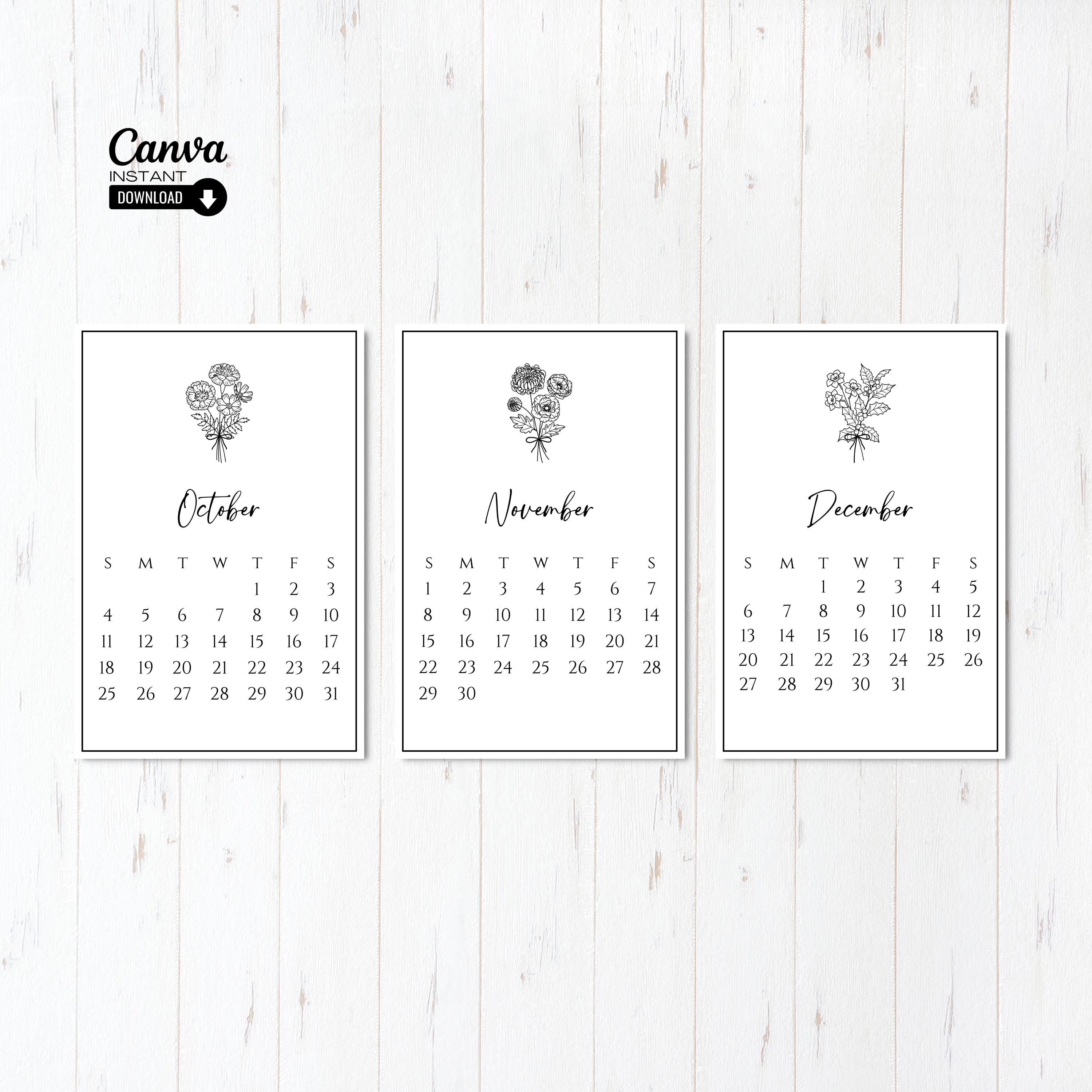 2026 Desk Calendar Template: Mini Easel Printable (canva Editable ...