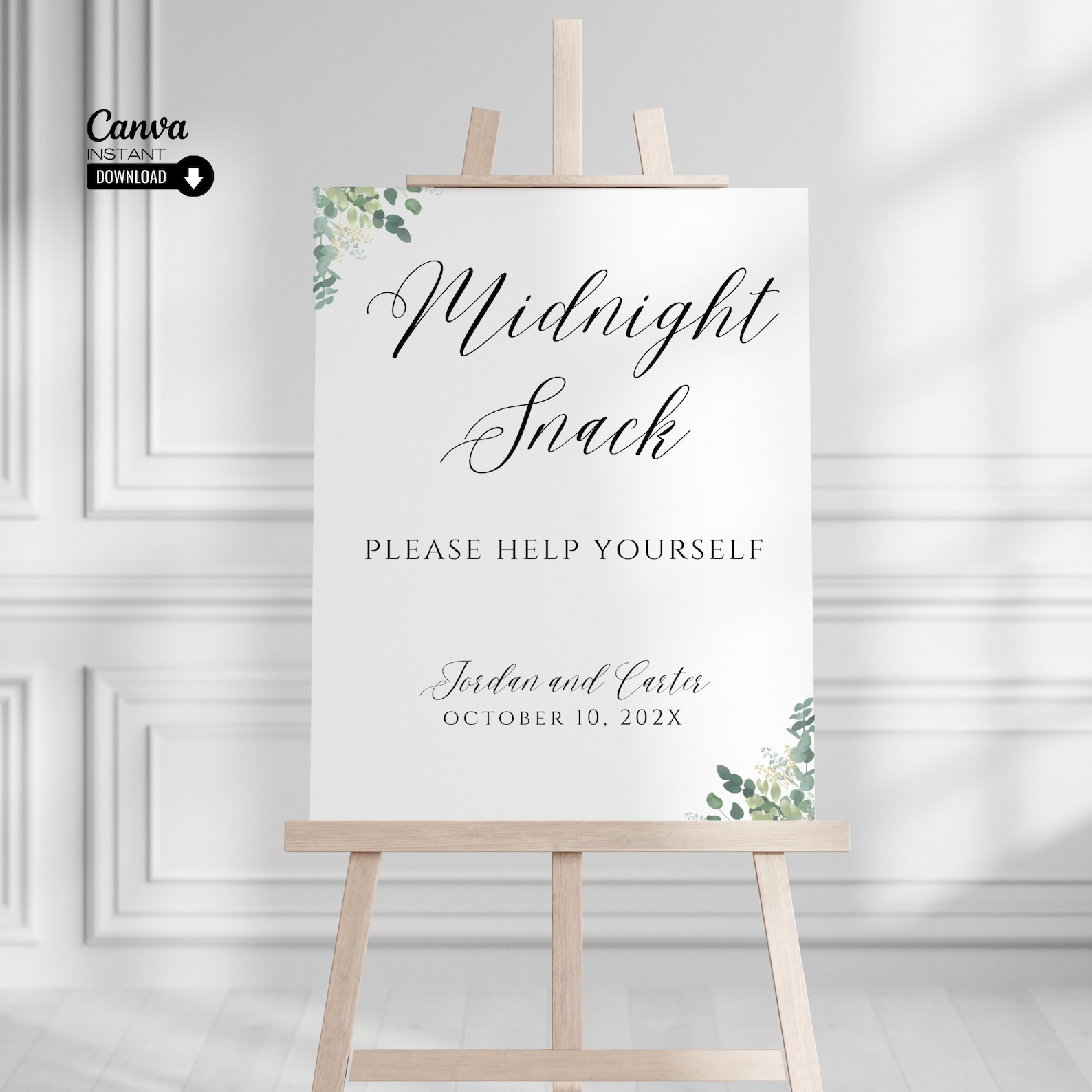 Midnight Snack Wedding Sign, Printable Wedding Sign, Late Night Snack ...