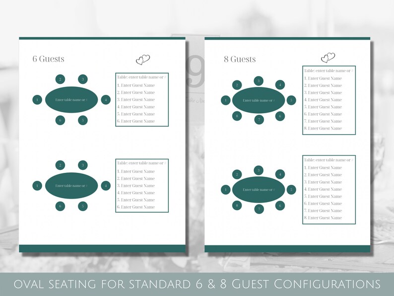 Editable Wedding Seating Chart Planner Printable Seating - Etsy