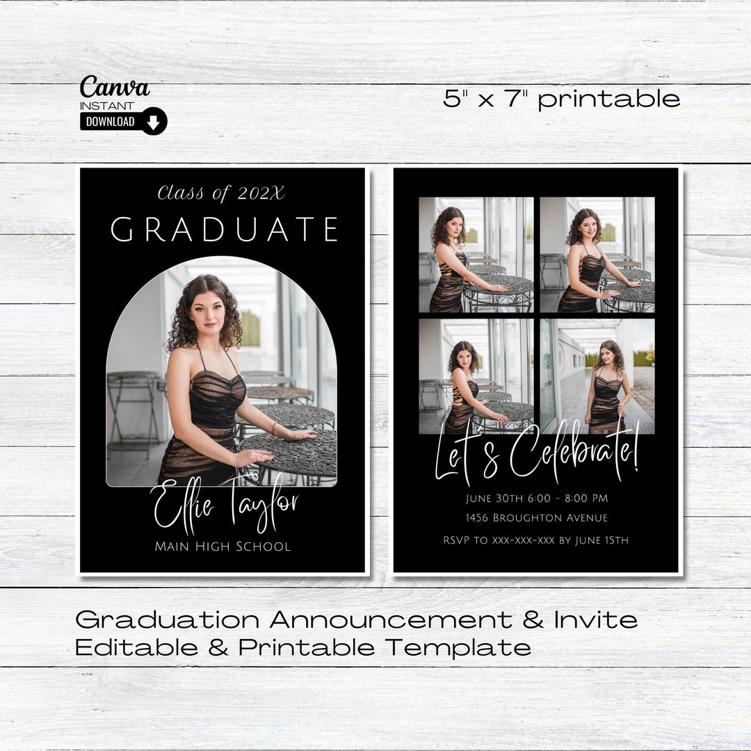 Editable Graduation Party Invitation Graduation Announcement - Etsy