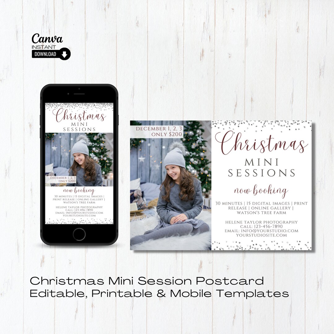Christmas Mini Session Canva Template, Holiday Mini Session Flyer ...
