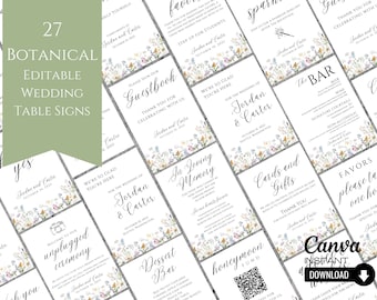 Modern Wedding Sign Template Bundle Editable Printable - Etsy