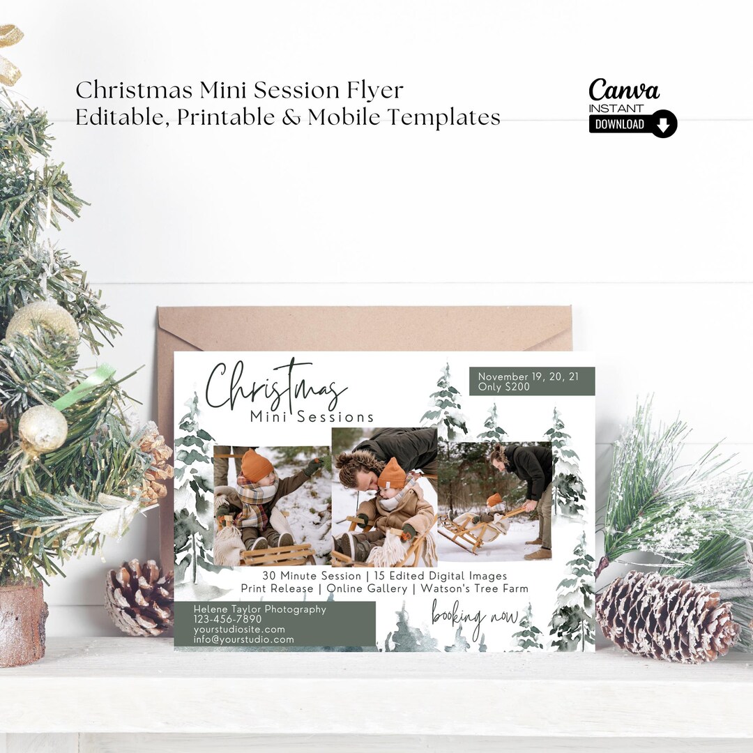 Christmas Mini Session Flyer Canva Template (digital Download) - Etsy