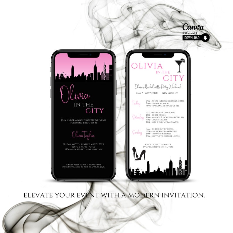 Editable NYC Bachelorette Party Invitation & Itinerary (printable) - Etsy