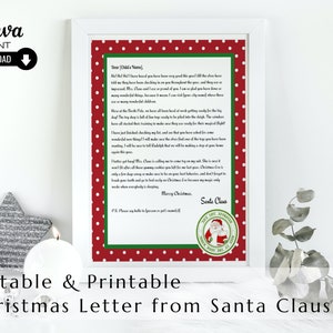 Editable Santa Letter Template Letter From Santa Template - Etsy