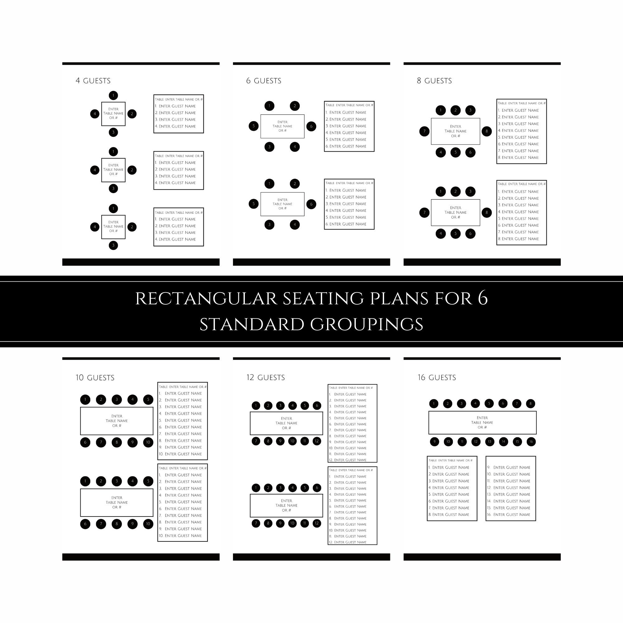 Editable Wedding Seating Chart Planner, Printable Seating Plan, Seating ...
