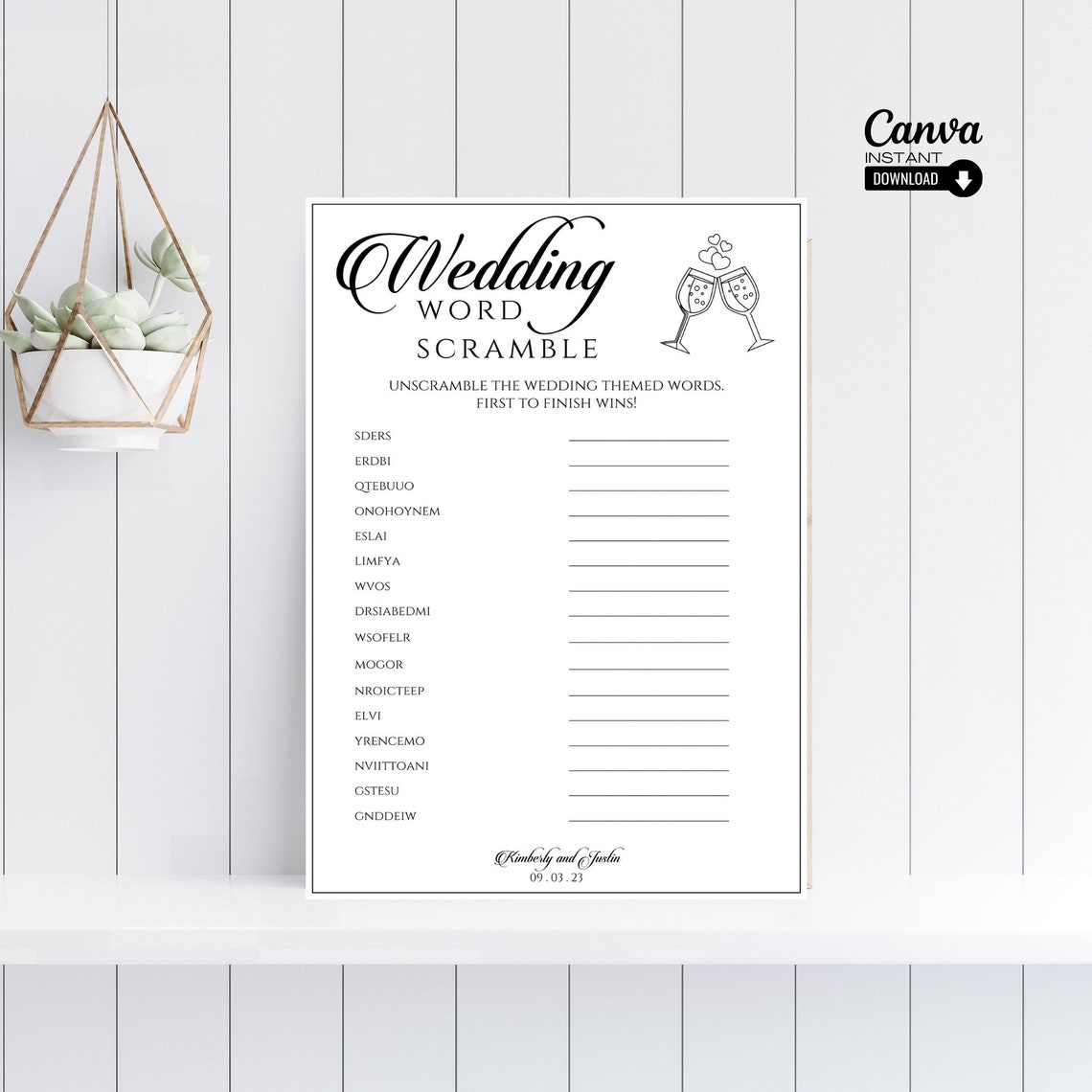 Editable Wedding Word Scramble Template Printable Bridal Word - Etsy