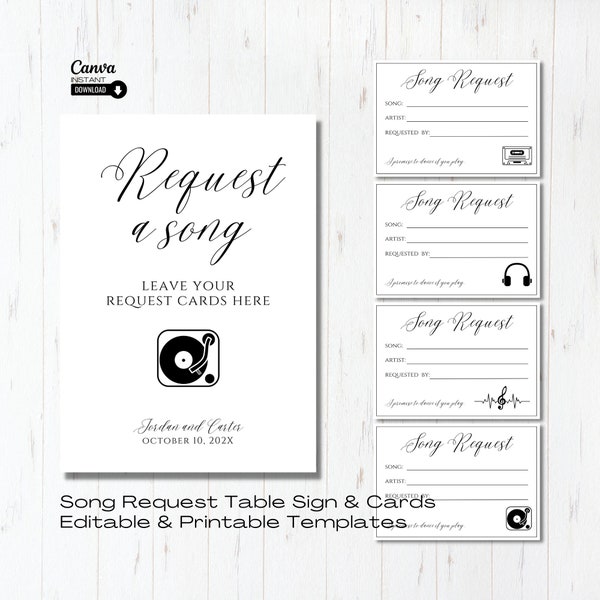 Song Request Cards - Etsy