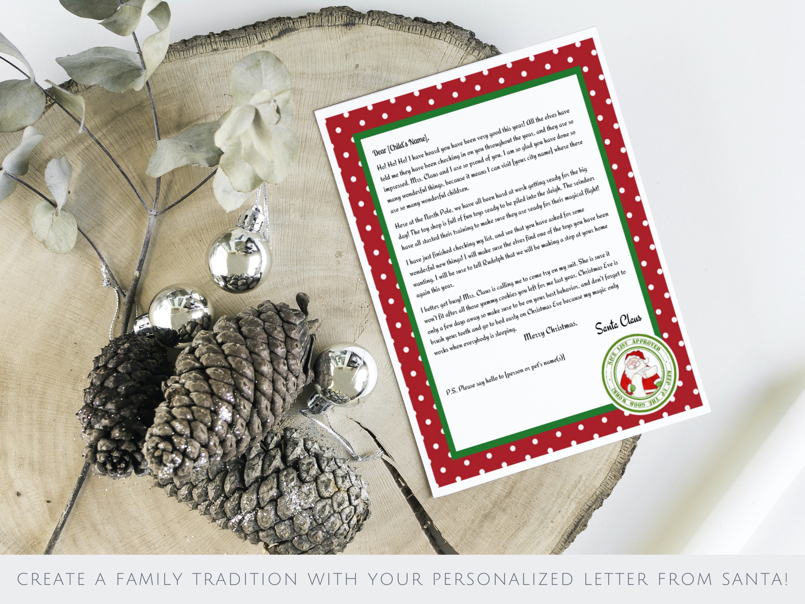 Editable Santa Letter Template Letter From Santa Template - Etsy