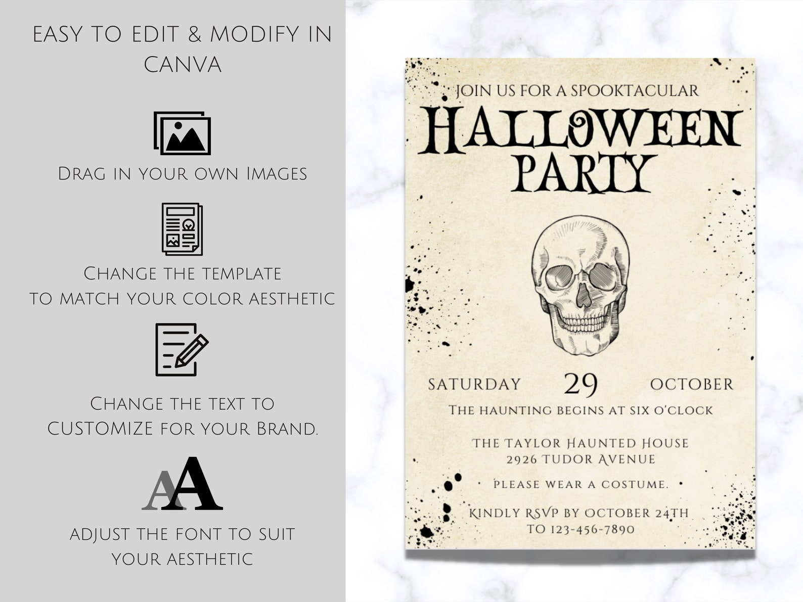 Editable Halloween Party Invitation Printable Halloween Party - Etsy