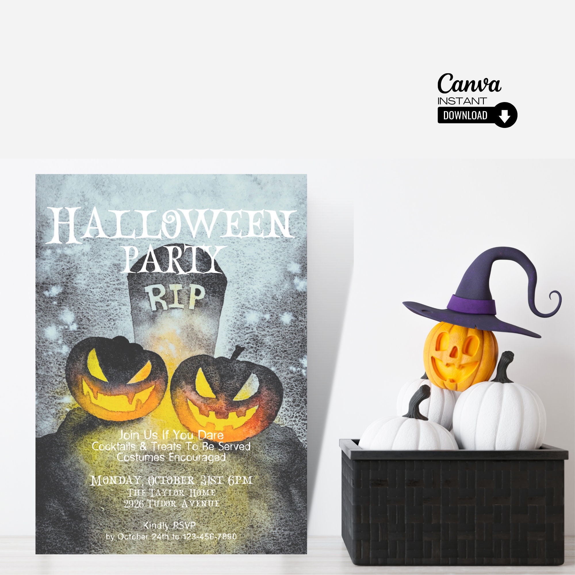 Editable Halloween Party Invitation Printable Halloween Party - Etsy
