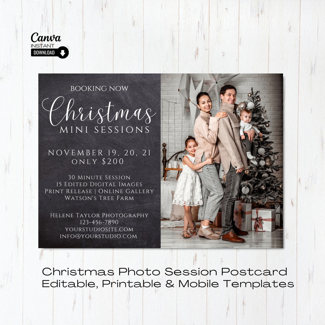 Christmas Mini Session Canva Template, Holiday Mini Session Flyer ...