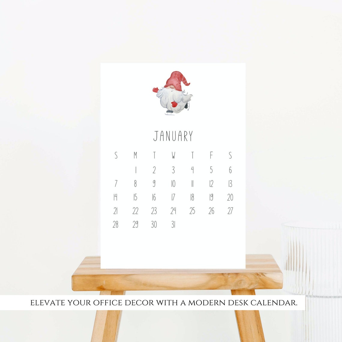 2024 Gnome Mini Desk Calendar Printable Desk Calendar - Etsy