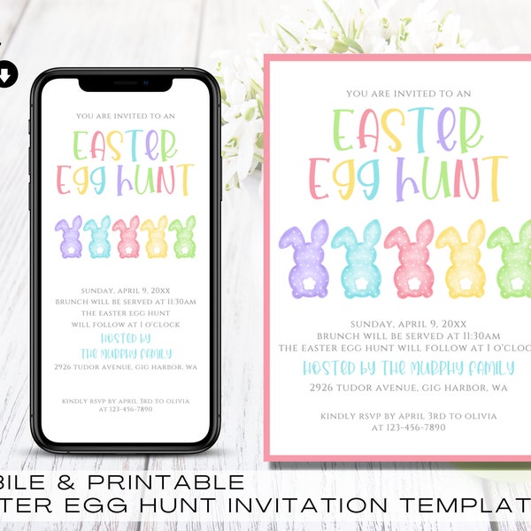 Easter Bunny Invite - Etsy