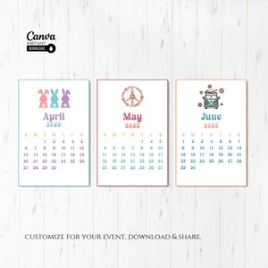 2025 Groovy Mini Desk Calendar, Printable Retro Desk Calendar, Monthly ...
