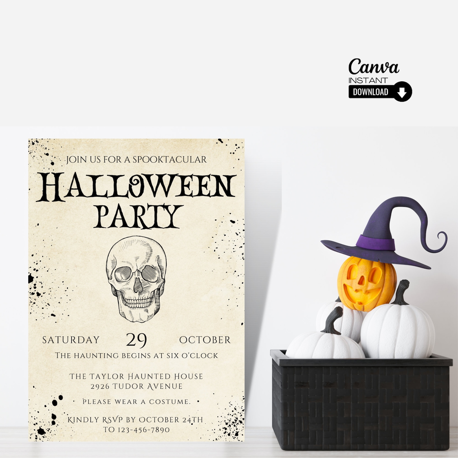 Editable Halloween Party Invitation Printable Halloween Party - Etsy