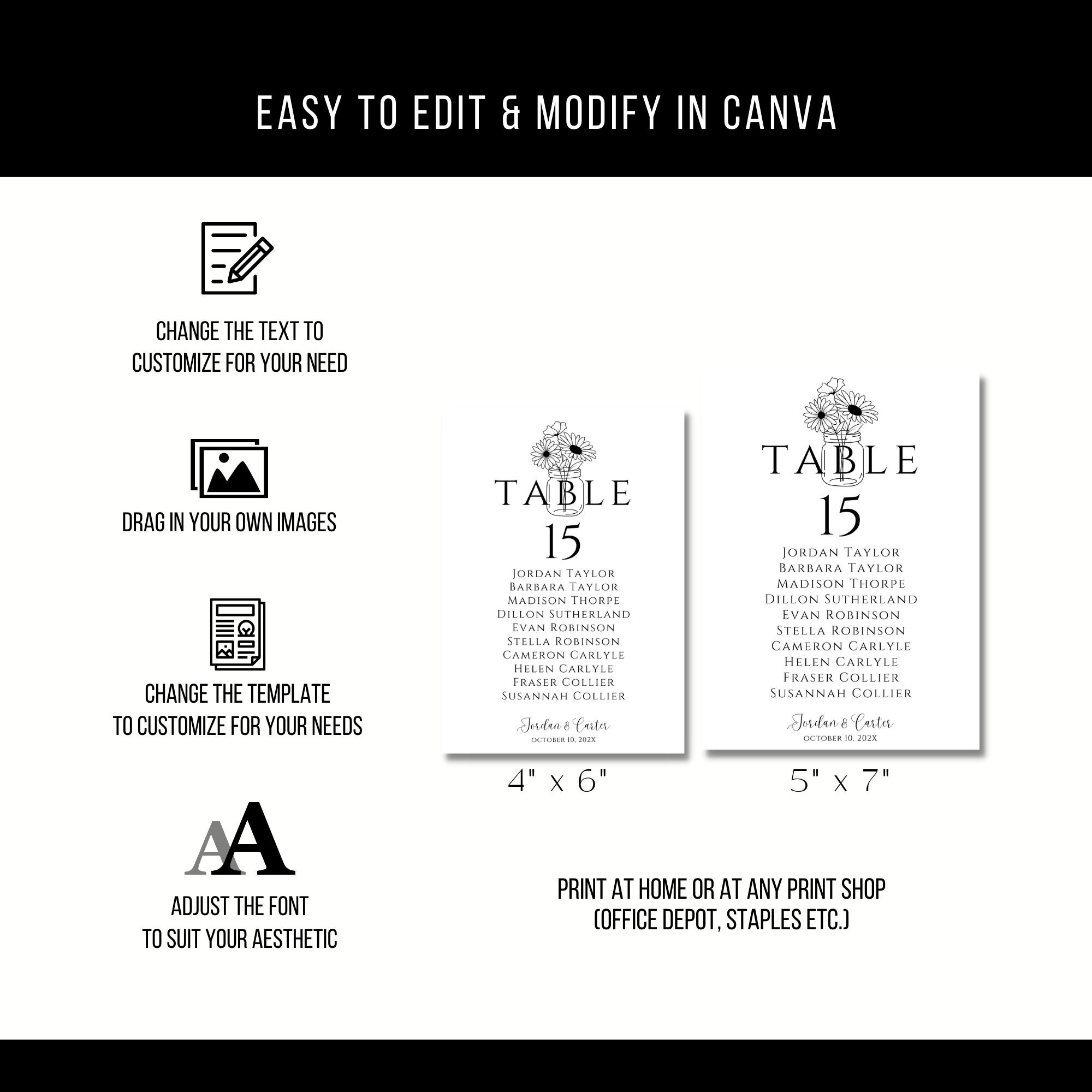Table Seating Chart Card Template Wedding Seating Chart - Etsy