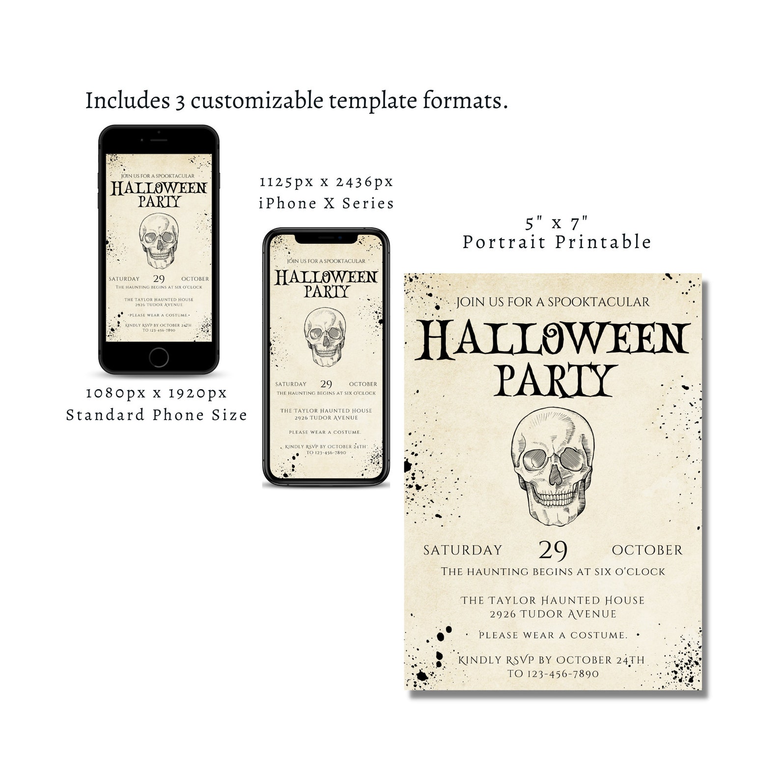 Editable Halloween Party Invitation Printable Halloween Party - Etsy