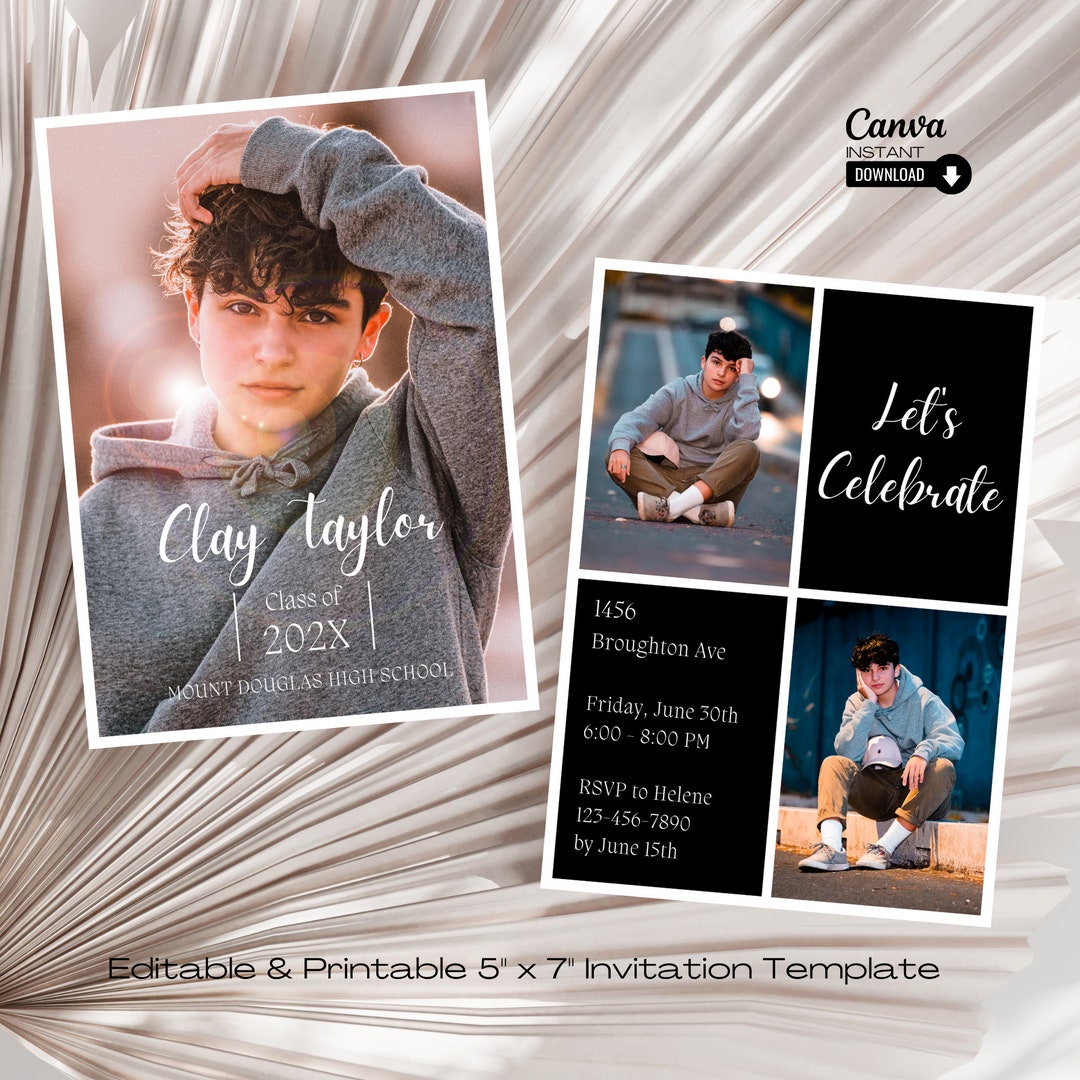 Editable Graduation Party Invitation, Printable Graduation Announcement ...