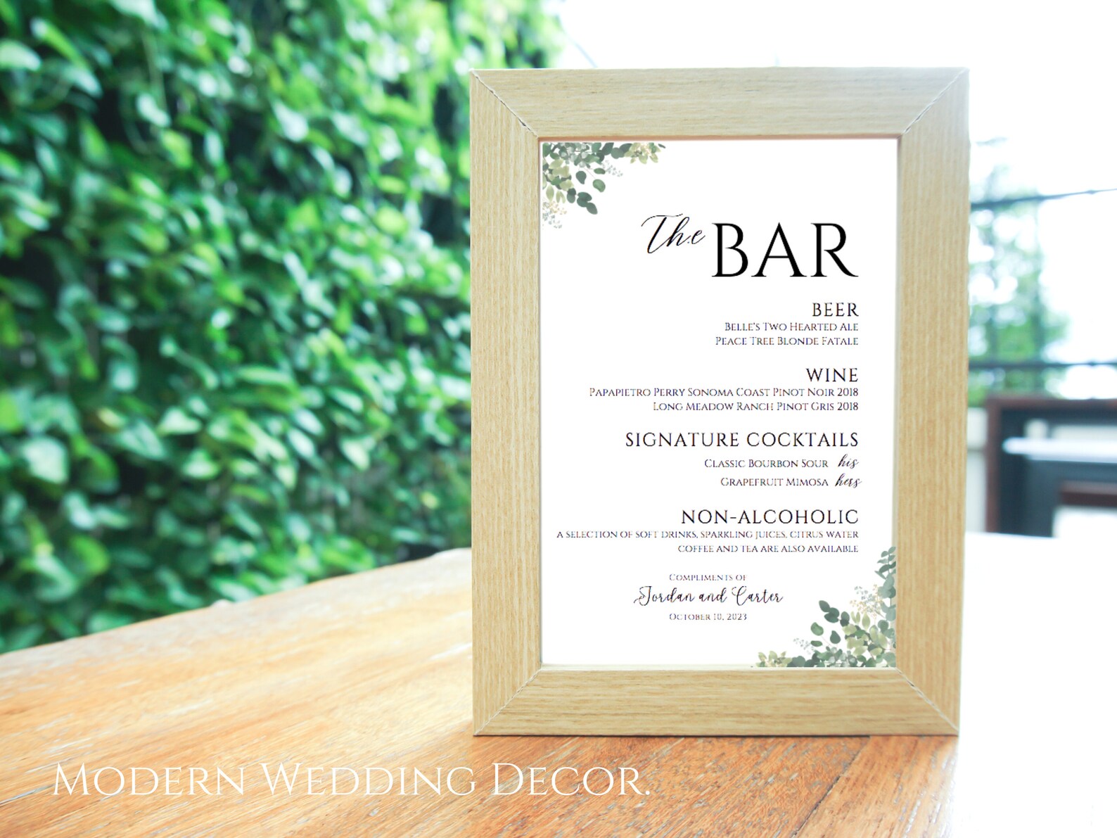 Modern Wedding Bar Menu Template Minimalist Bar Menu Sign - Etsy