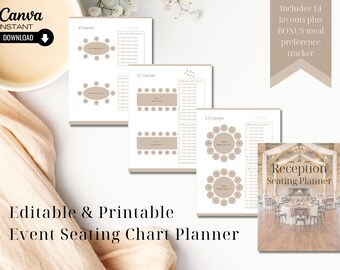 Canva Wedding Seating Chart - Etsy