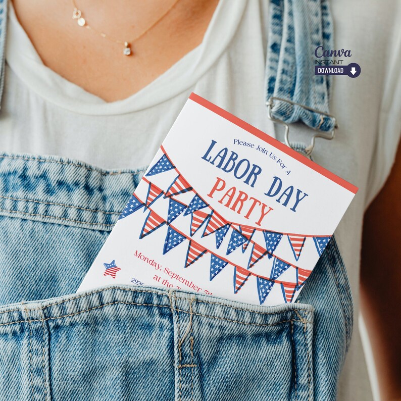 Labor Day BBQ Invitation Template: Editable Party Invite (digital ...