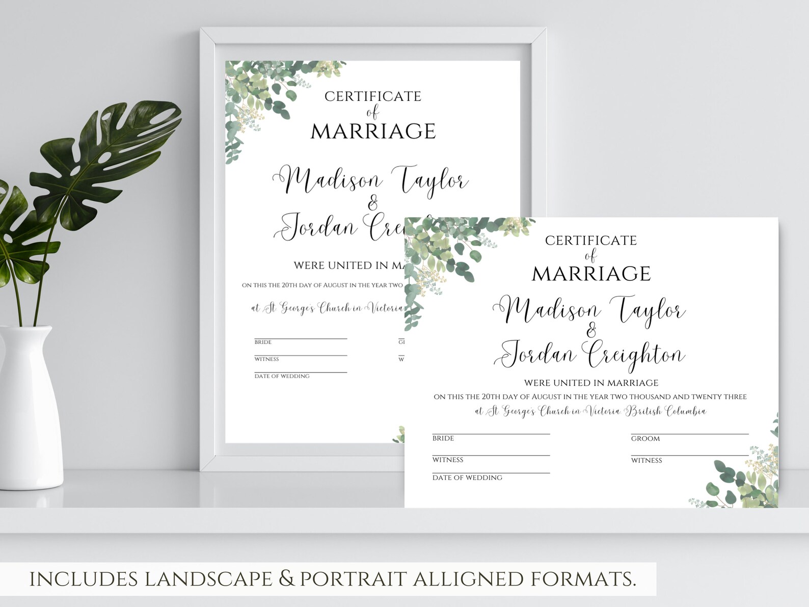 Editable Wedding Certificate Template Marriage Certificate - Etsy