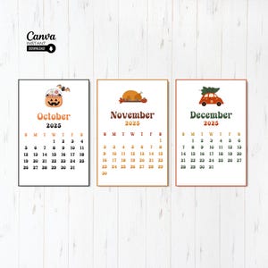 2025 Groovy Mini Desk Calendar, Printable Retro Desk Calendar, Monthly ...