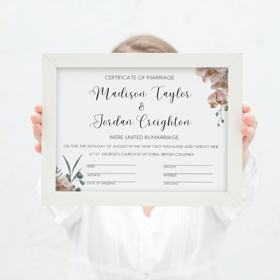 Editable Wedding Certificate Template Marriage Certificate - Etsy