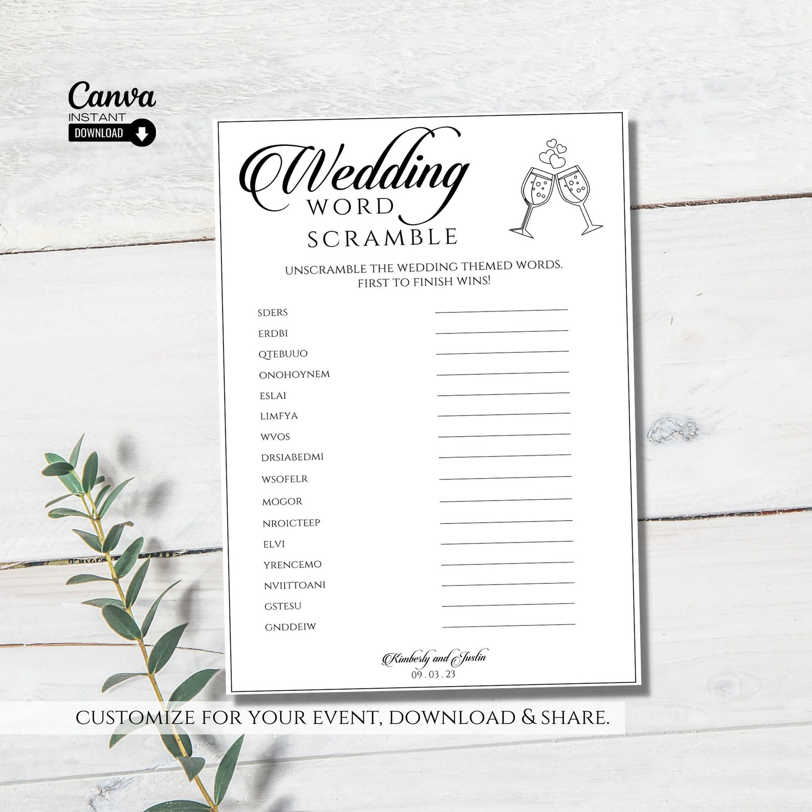 Editable Wedding Word Scramble Template Printable Bridal Word - Etsy