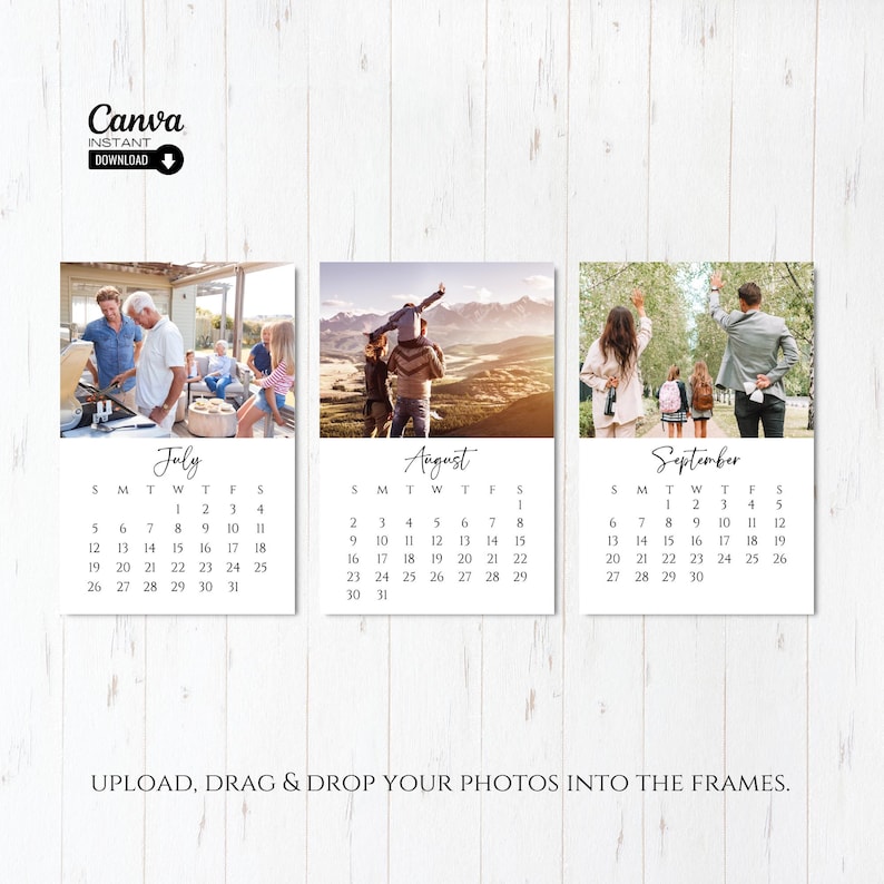 2026 Mini Photo Desk Calendar Template, DIY Gift (canva Editable ...