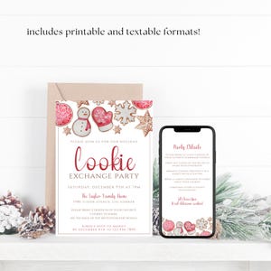 Editable Christmas Cookie Exchange Party Invitation Template, Printable ...