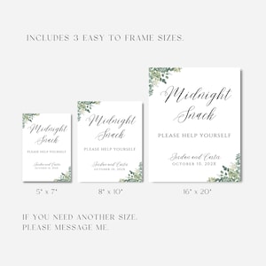 Midnight Snack Wedding Sign, Printable Wedding Sign, Late Night Snack ...