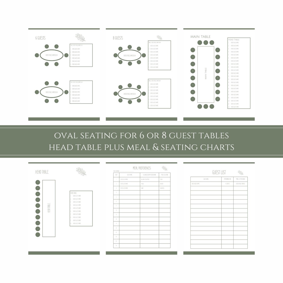 Editable Wedding Seating Chart Planner: Canva Template (digital ...