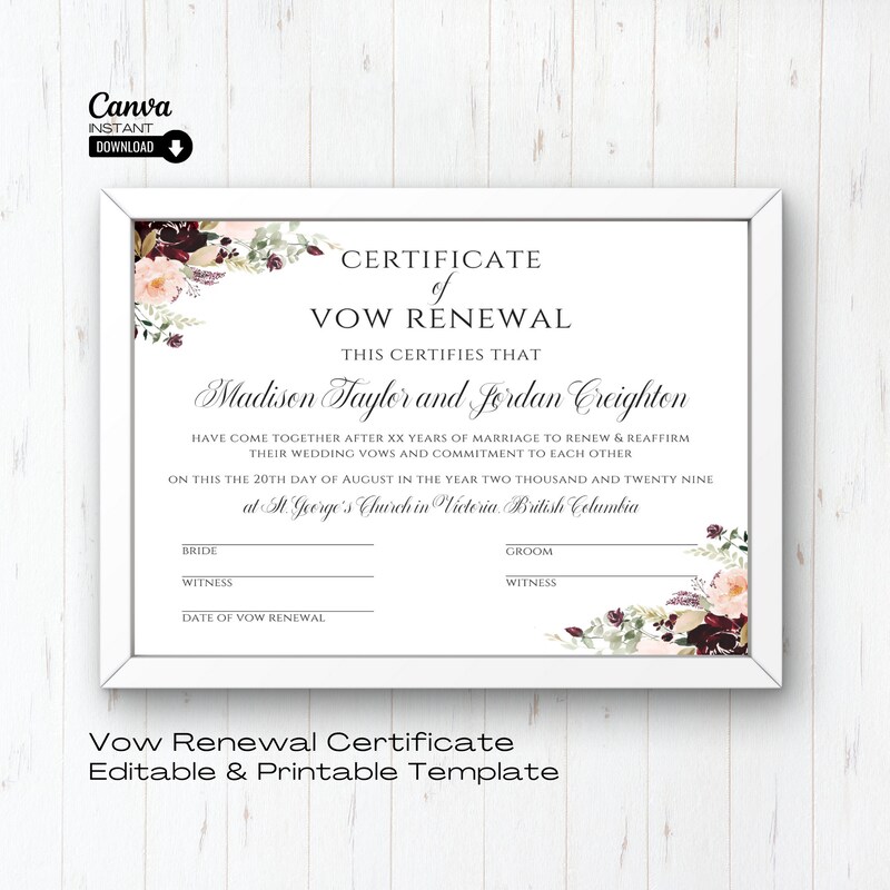 Free Vows Template - Etsy UK