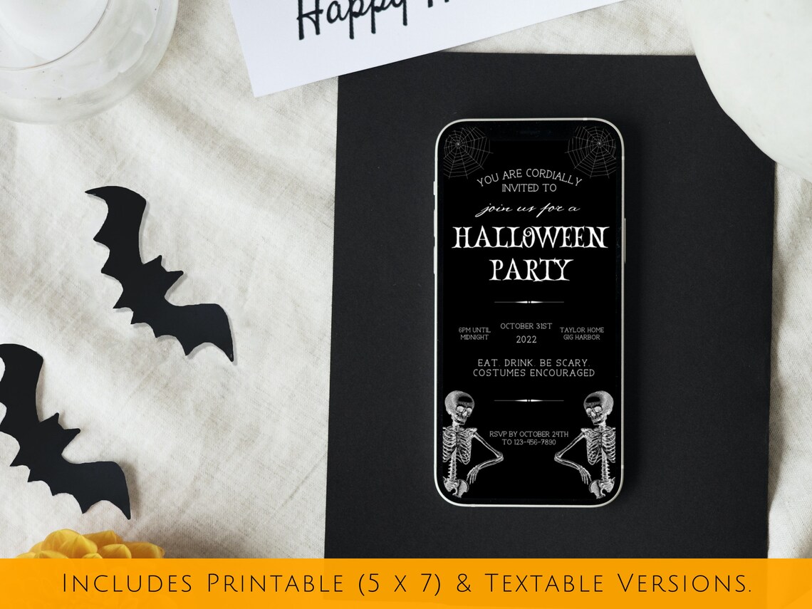 Editable Halloween Party Invitation Printable Halloween Party - Etsy