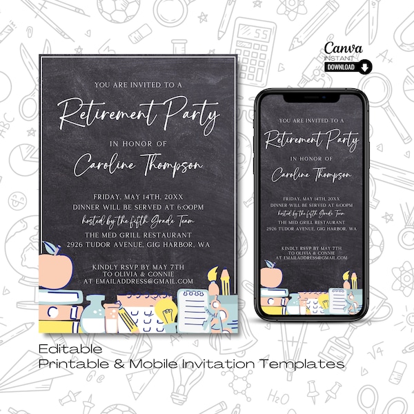 Retirement Party Invitations - Etsy