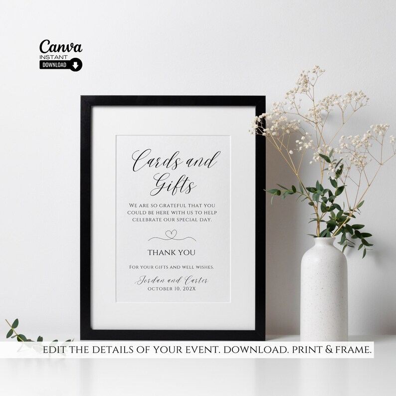 Editable Wedding Sign Template Bundle: Modern Calligraphy (instant ...