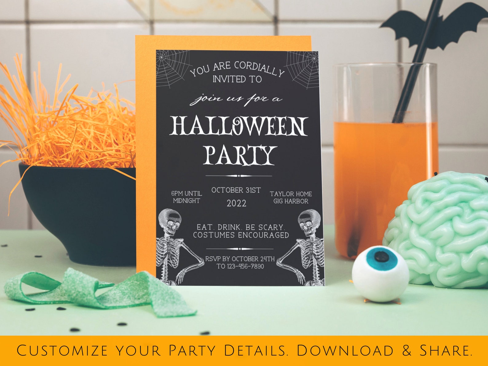 Editable Halloween Party Invitation Printable Halloween Party - Etsy