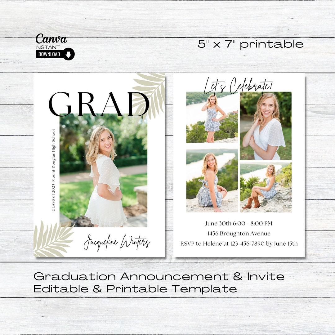Editable Graduation Party Invitation Printable Graduation - Etsy