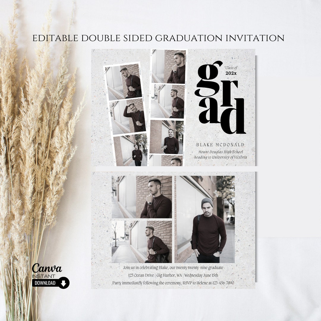 Editable Graduation Party Invitation, Printable Graduation Announcement ...