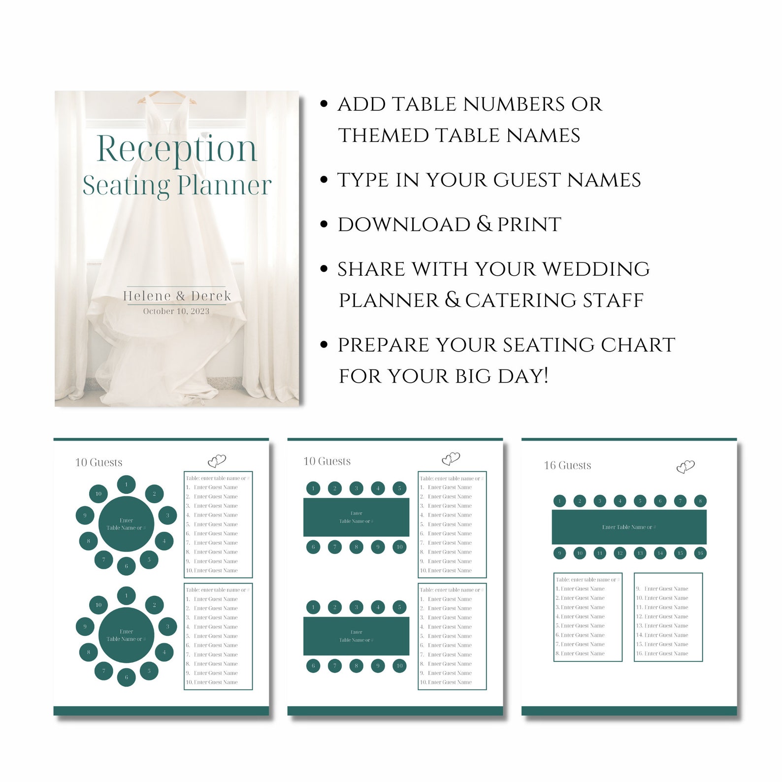 Editable Wedding Seating Chart Planner, Printable Seating Plan, Seating ...