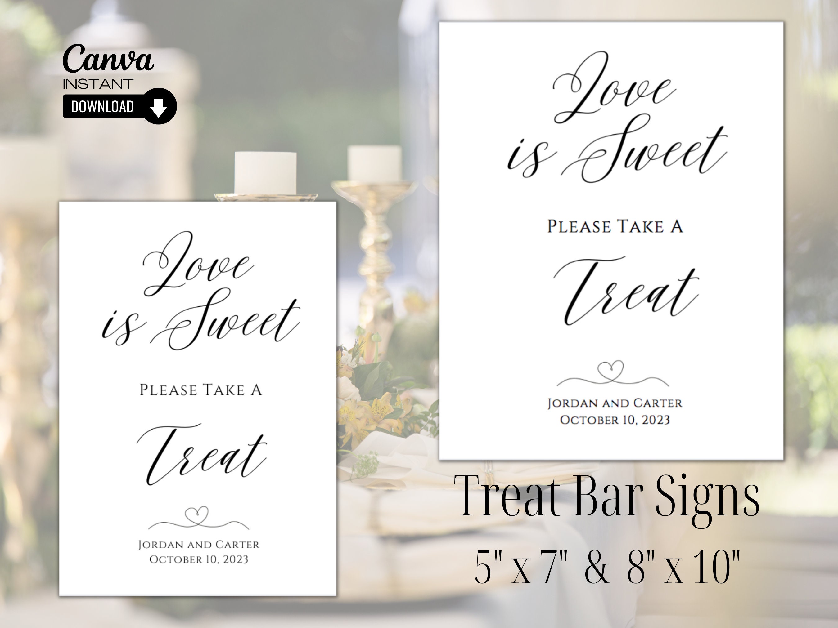 Wedding Candy Bar Sign DIY Printable Wedding Sign Sweet Cart - Etsy UK