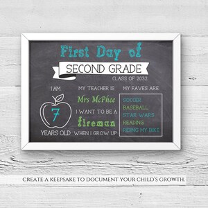 Back to School Printable Sign, First Day of School Sign Editable ...